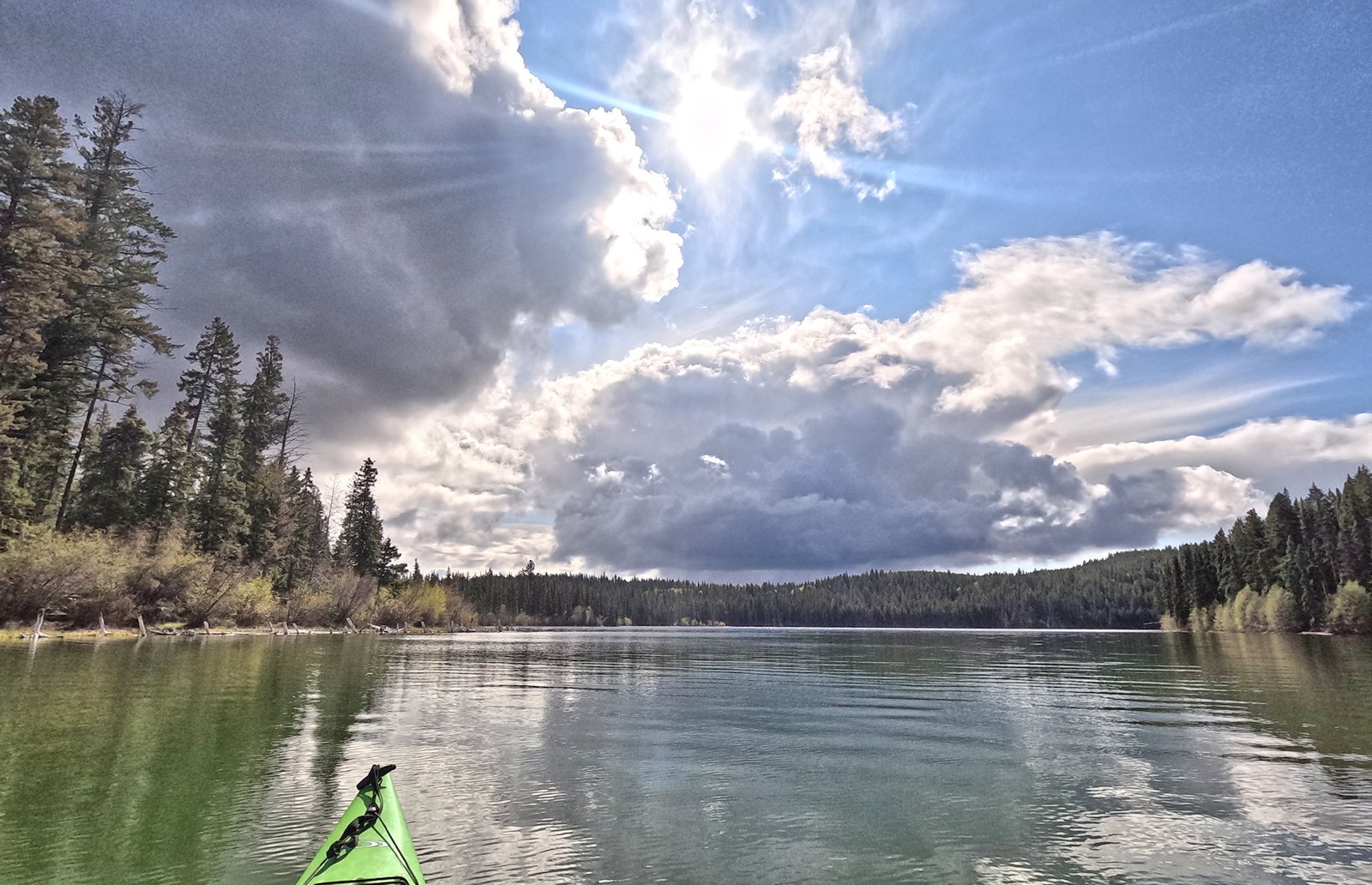 Kayaking McConnell Lake - Kamloops Trails